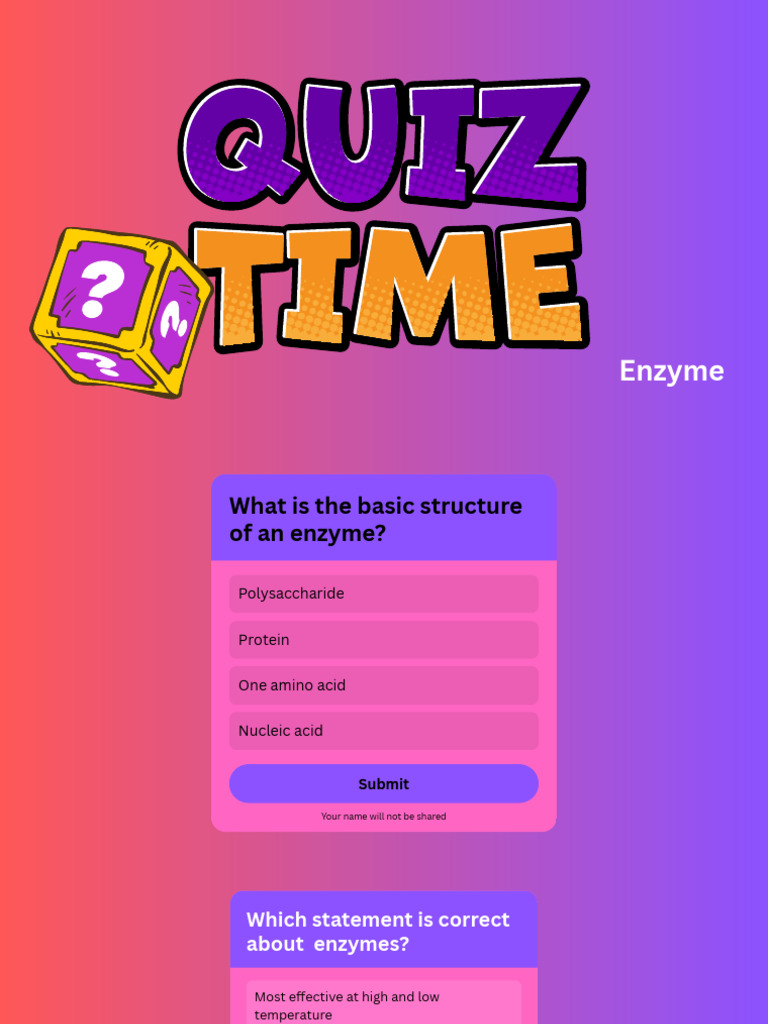 Enzyme Quiz | PDF