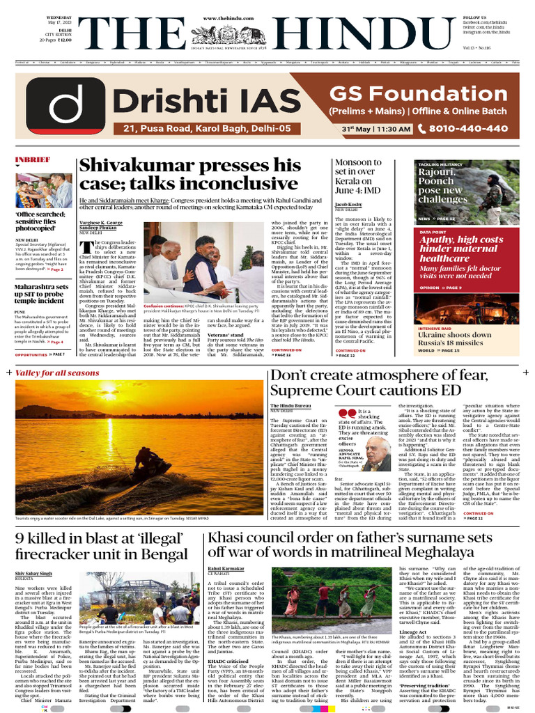 TH HD Delhi 17 05 2023 | PDF | Politics Of India