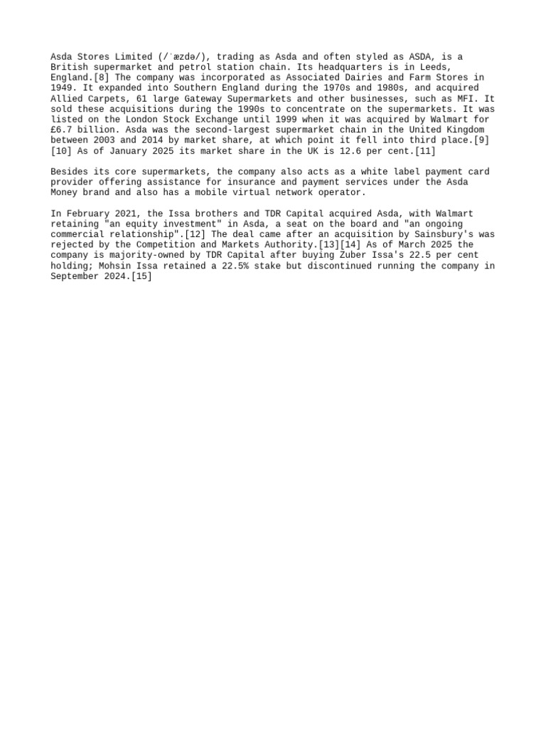 Asda History | PDF