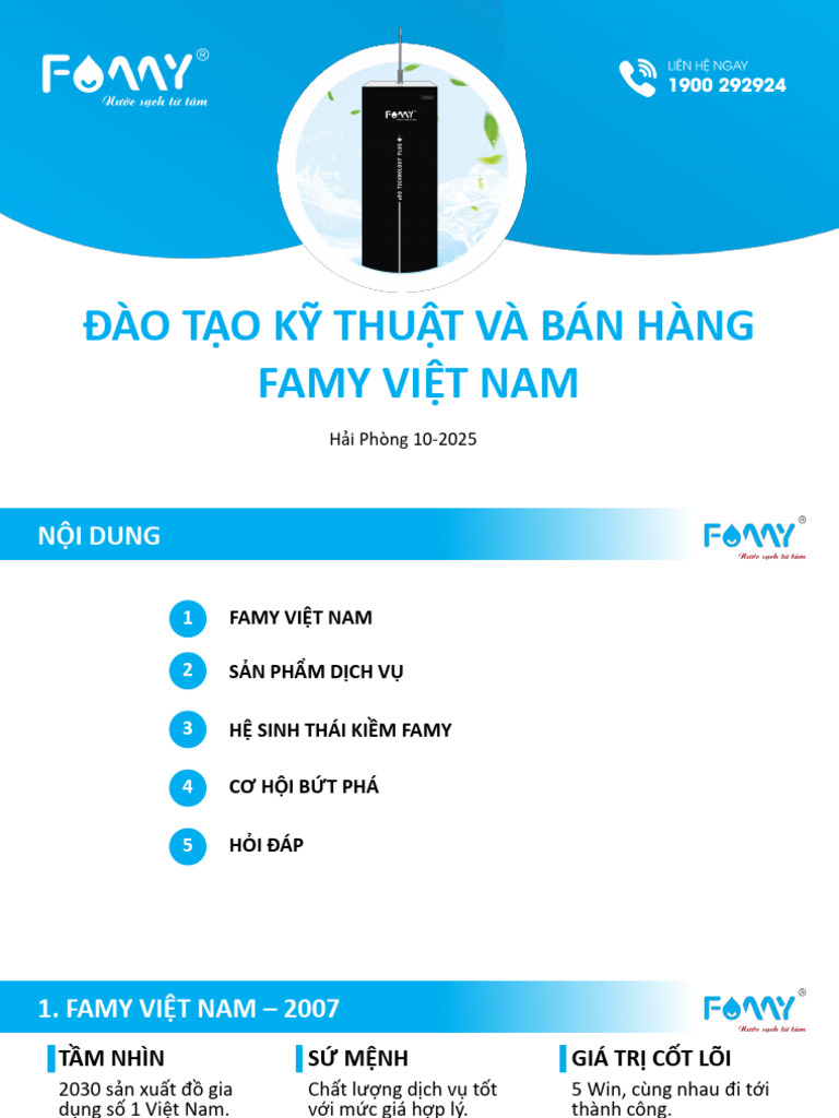 FAMY - Đào Tạo Kỹ Thuật Và Bán Hàng - 20251001 | PDF