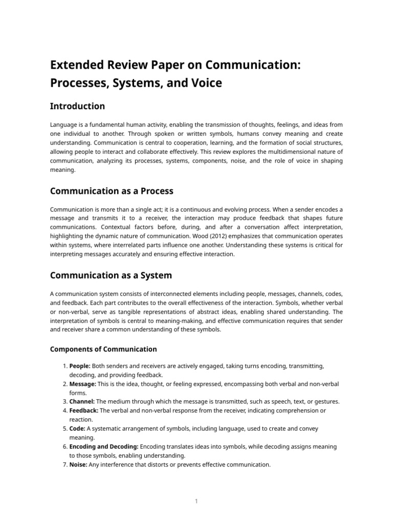 Communication Review Extended | PDF | Communication | Nonverbal ...
