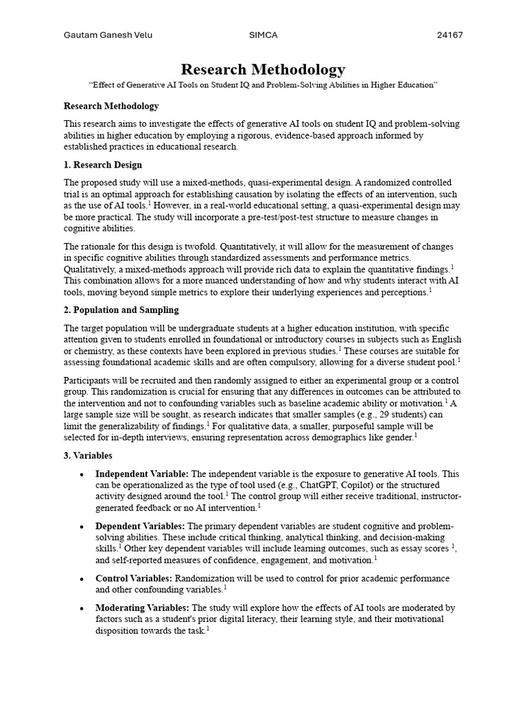 Research Methodology For Research Project | PDF | Statistics ...