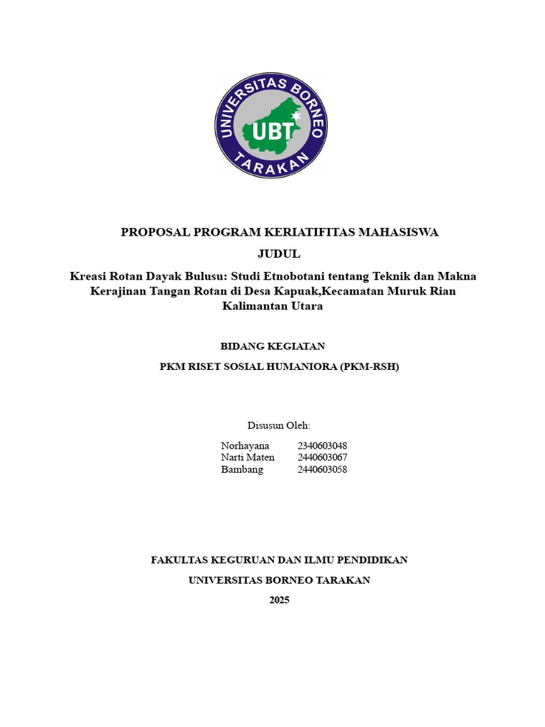 Etnobotani Kerajinan Rotan Dayak Bulusu | PDF