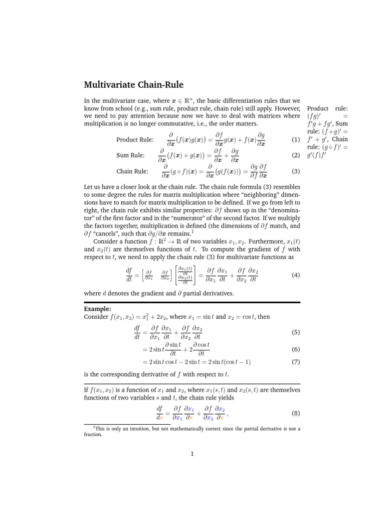 Chain Rule | PDF | Gradient | Matrix (Mathematics)