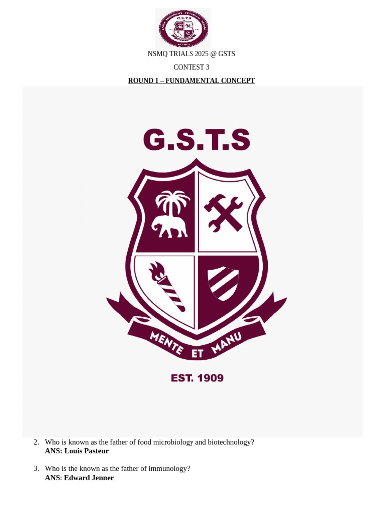 GSTS NSMQ Trials 2025 Overview | PDF | Transgene | Recombinant Dna