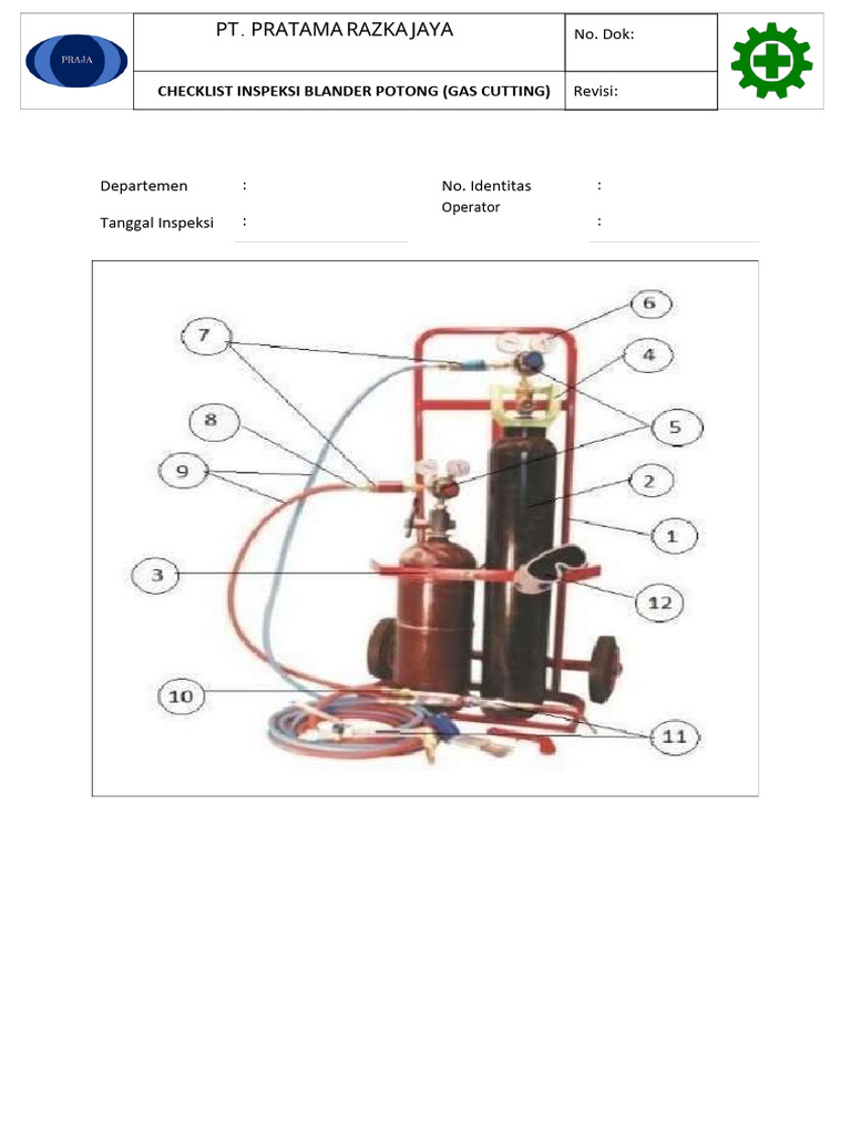 Form Check List Inspeksi Blander Potong Gas Cutting (1) .PDF 20250826 ...