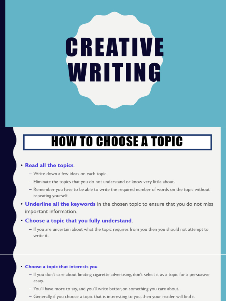Creative Writing Formats | PDF | Essays | Human Communication