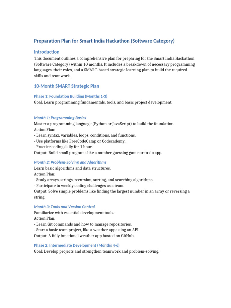 Smart India Hackathon Prep Guide | PDF | Java Script | Computing