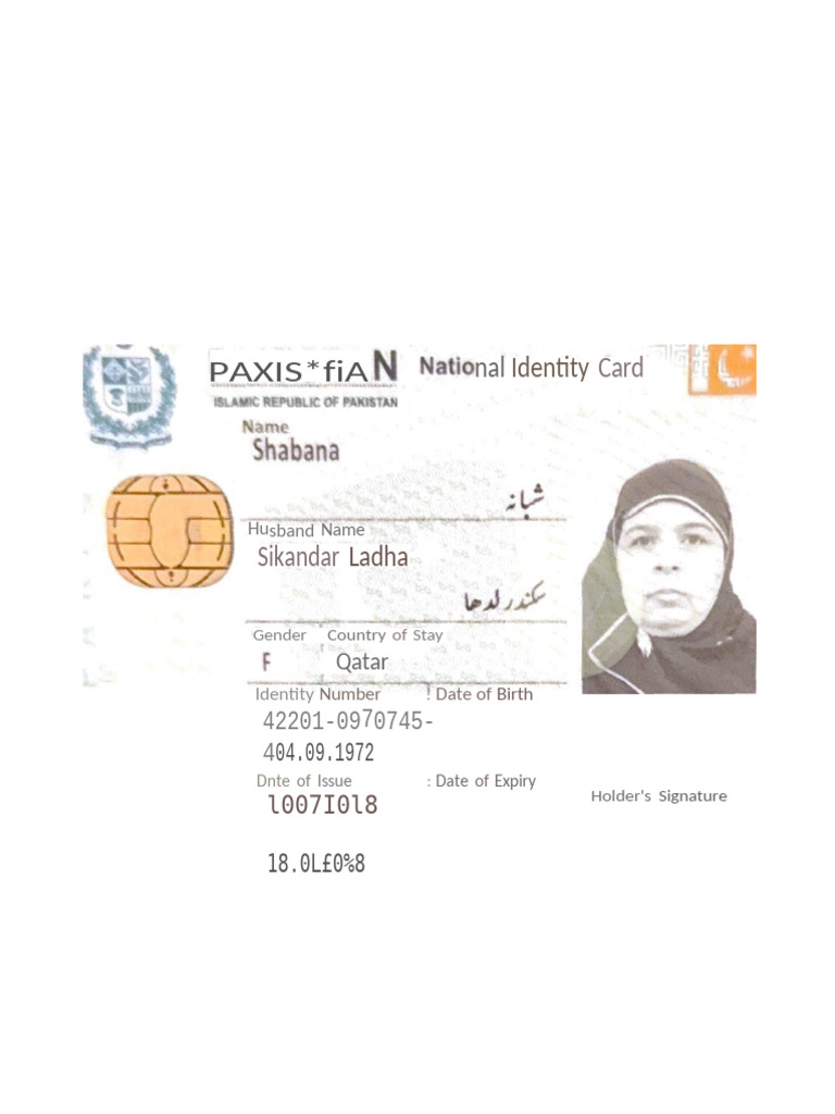 PAKISTAN National Identity Card | PDF