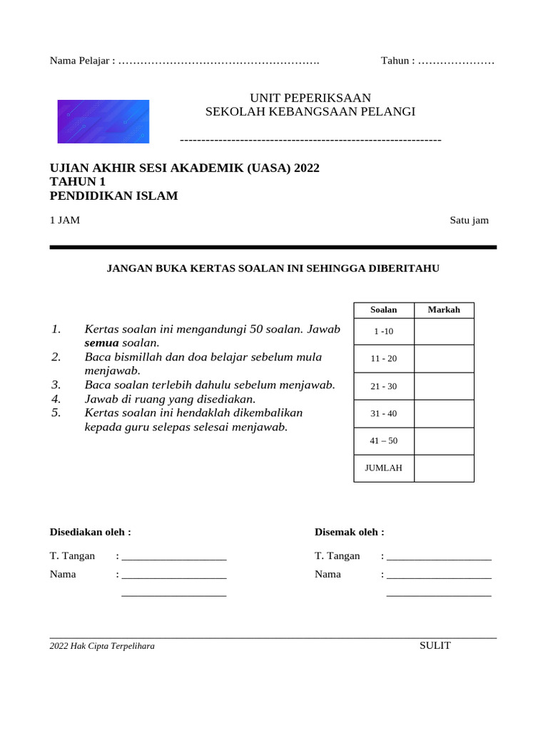 Muka Depan Soalan | PDF