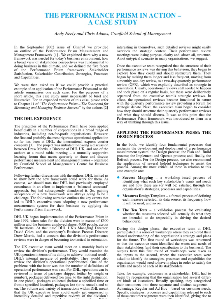 Performance Prism 200302 - 14 | PDF | Business Process | Business