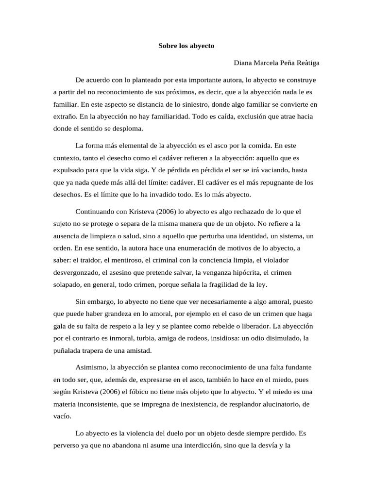 Ficha-Sobre Los Abyecto | PDF | Sicología