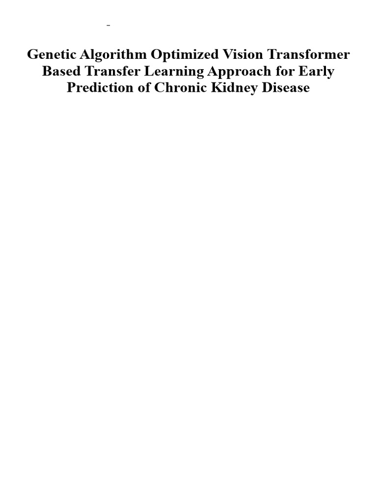 Genetic Algorithm Optimized Vision Transformer Based Transfer Learning ...