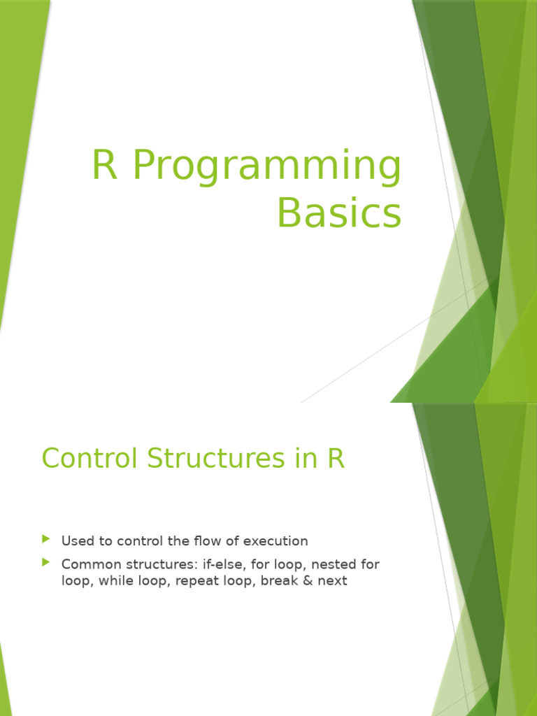 R Programming Basics | PDF | Control Flow | Programming Paradigms