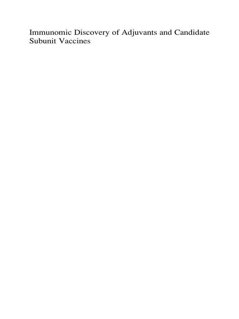 Immunomic Discovery of Adjuvants and Candidate Subunit Vaccines | PDF ...