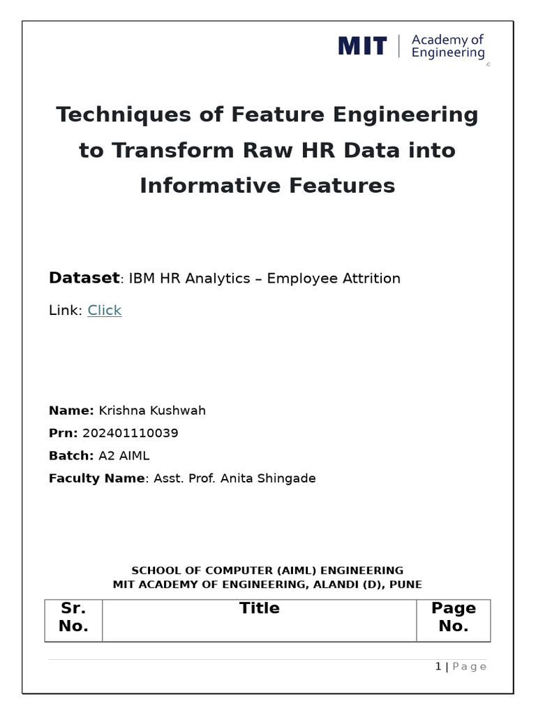 Ai Feature Engineering Report | PDF | Principal Component Analysis ...