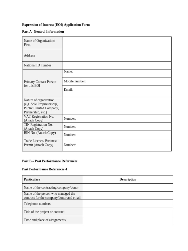 Expression of Interest Form | PDF