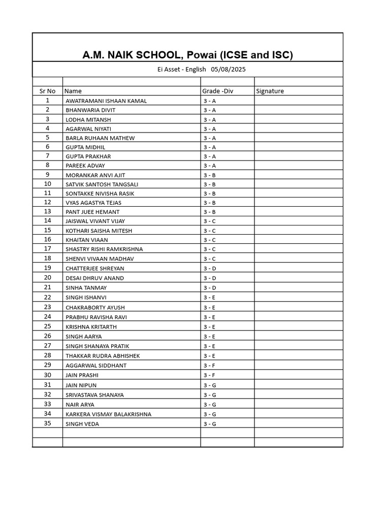 Ei ASSET English 3-5 | PDF