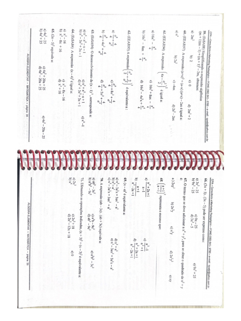 Revisão Algebra 8 Ano | PDF