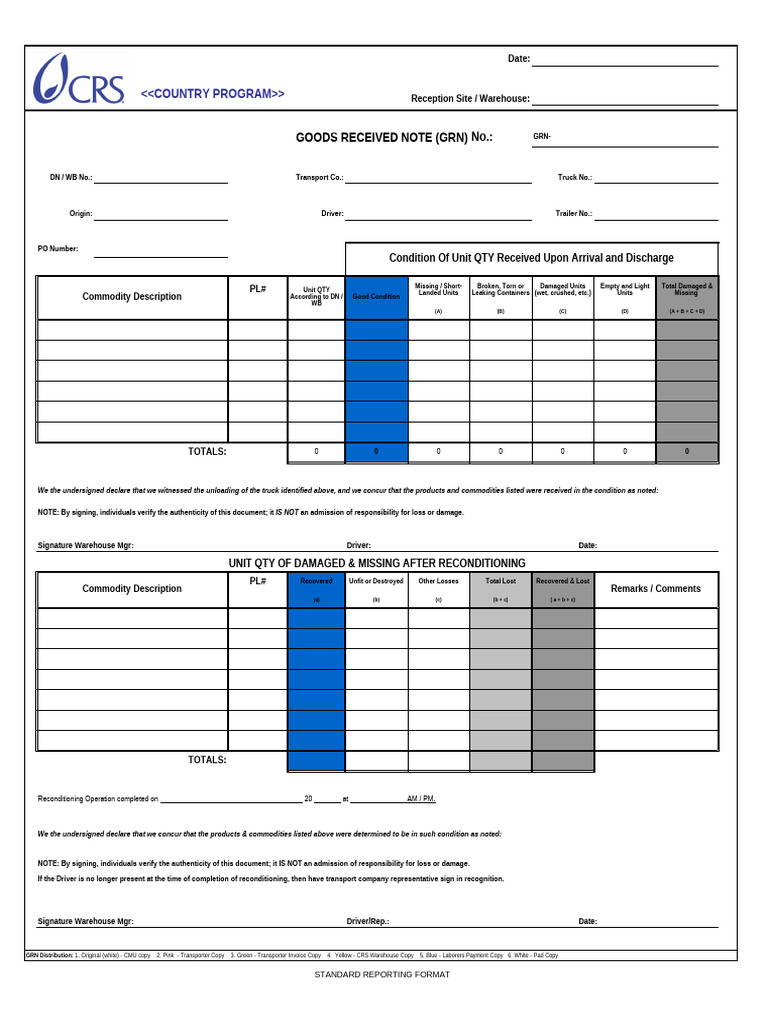 GRN Goods Received Note Adjusted JS (1) | PDF | Supply Chain Management