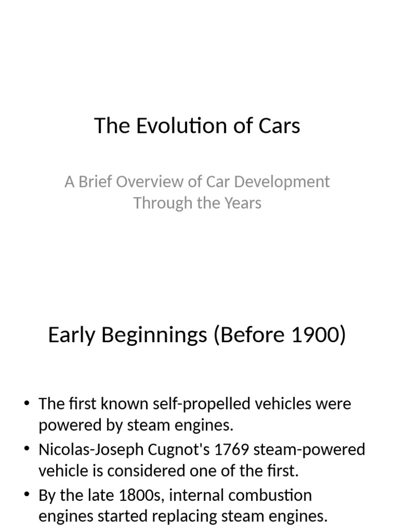 Evolution of Cars Presentation | PDF