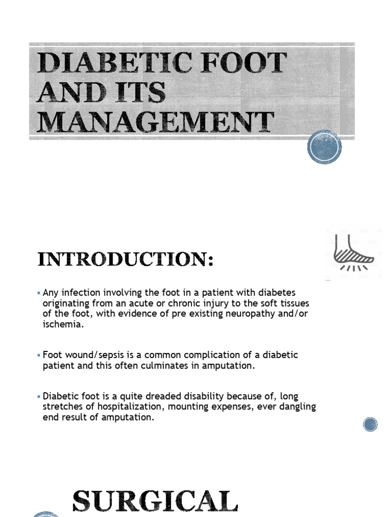 Diabetic Foot and Its Management | PDF | Peripheral Neuropathy | Wound