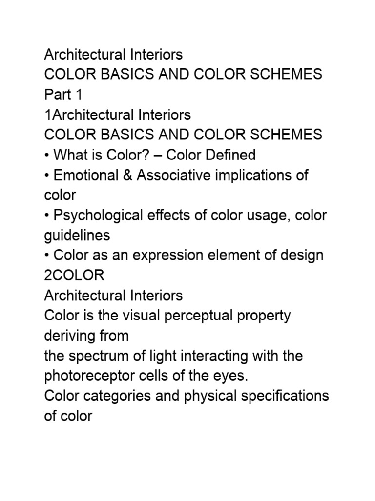 Color Basics and Color Schemes | PDF | Color | Artistic Techniques