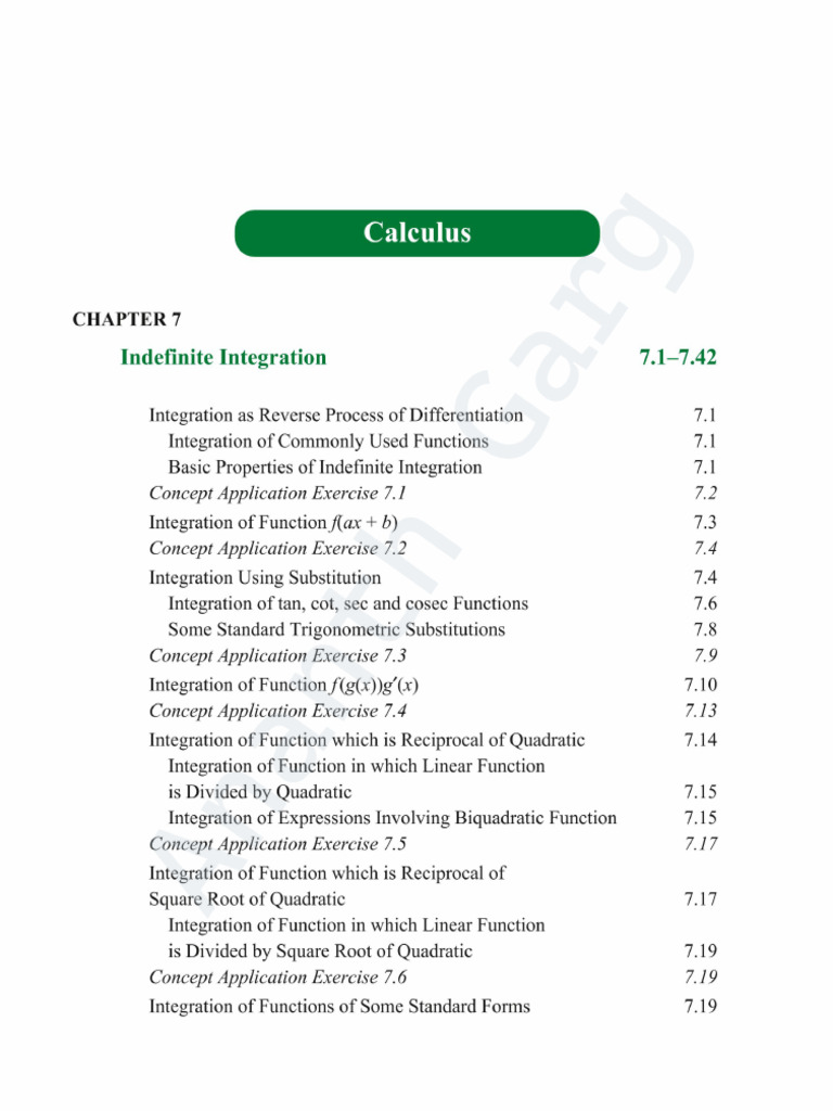 7. Indefinite Integration | PDF