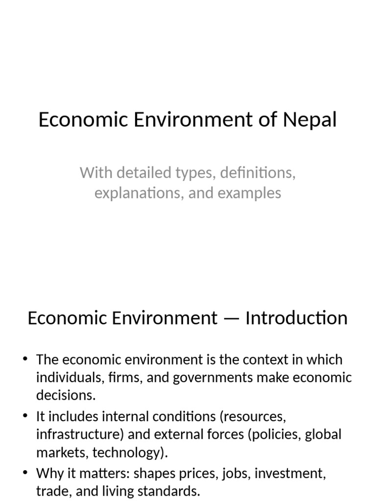 Economic Environment Analysis of Nepal | PDF | Economics | Agriculture