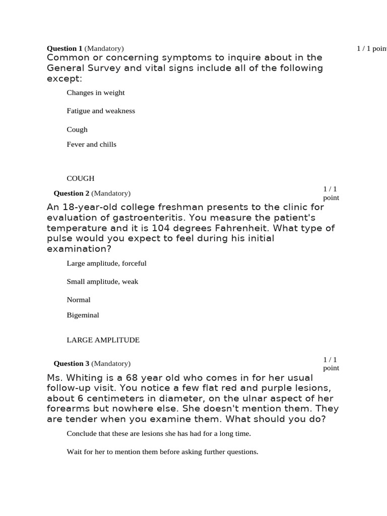 VitalSigns TEST | PDF | Abdomen | Diseases And Disorders