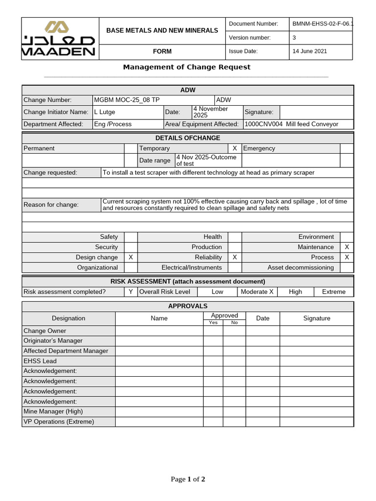MOC Temp Test Scraper 1000CNV004 | PDF