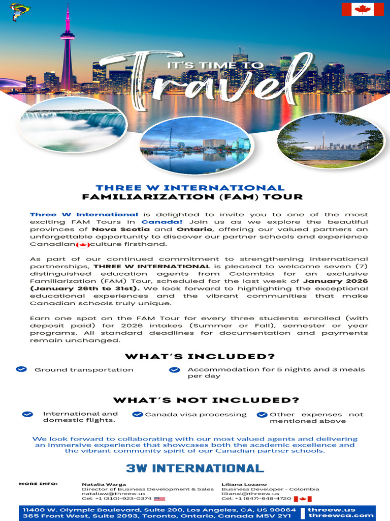 Canadian FAM Tour for Colombian Agents | PDF