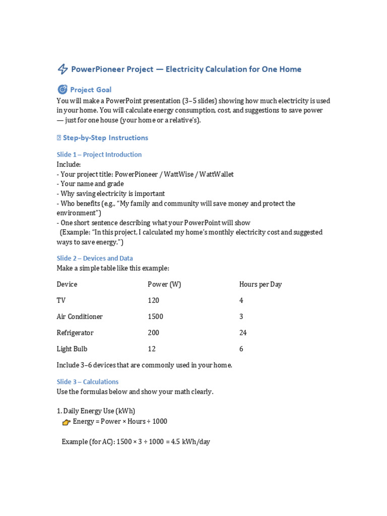 PowerPioneer PowerPoint Instructions | PDF | Efficient Energy Use ...
