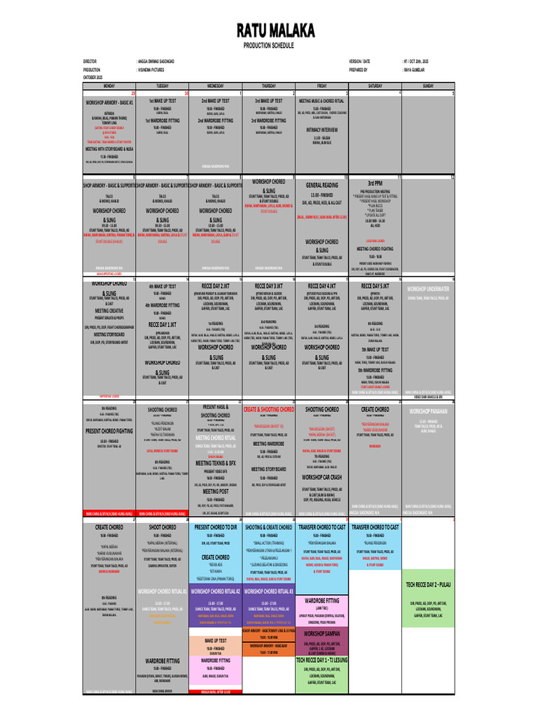 Dodgeball Dancers Casting Schedule | PDF | Theatre | Acting