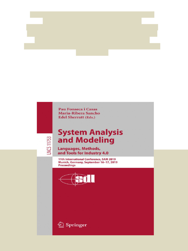 (Ebook) System Analysis and Modeling. Languages, Methods, and Tools for ...