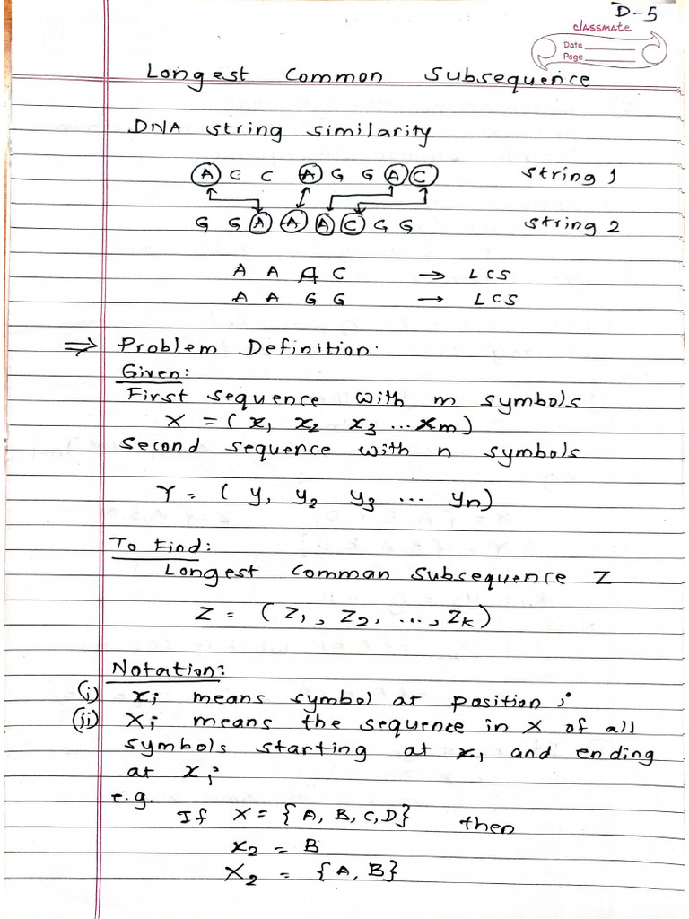 Longest Common Subsequence | PDF