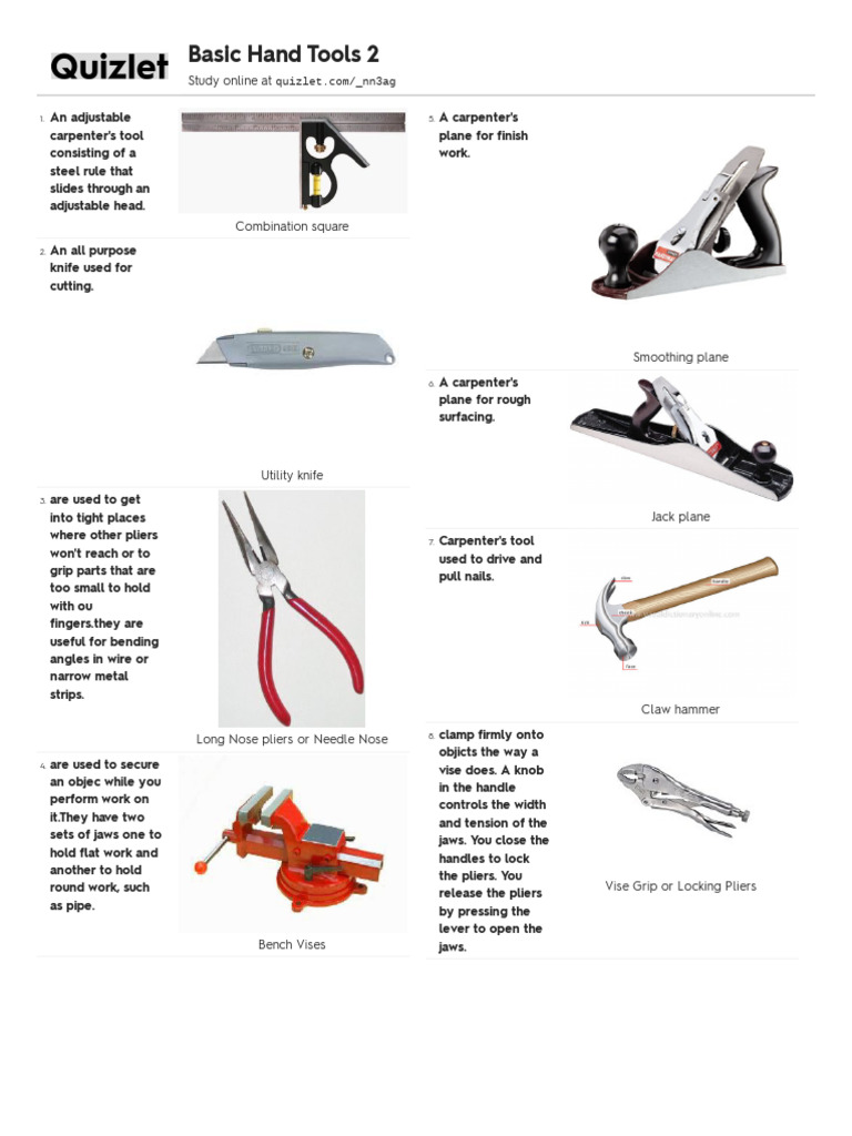 Basic Hand Tool | PDF | Screw | Tools