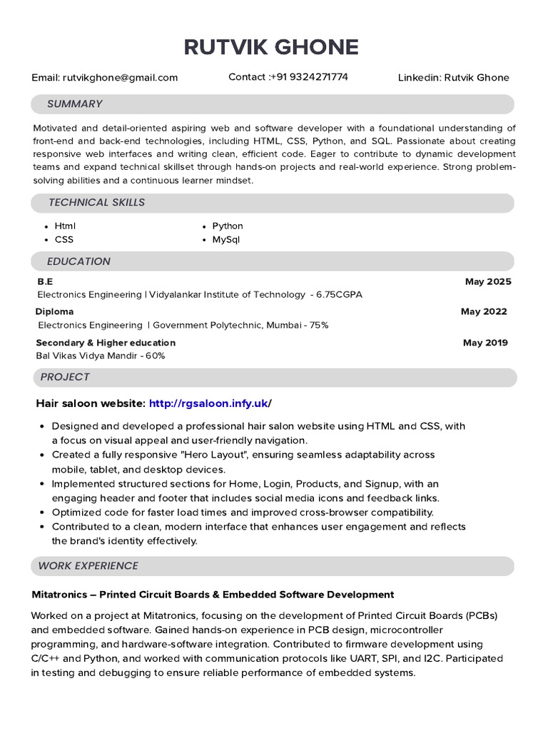 Resume PDF | PDF