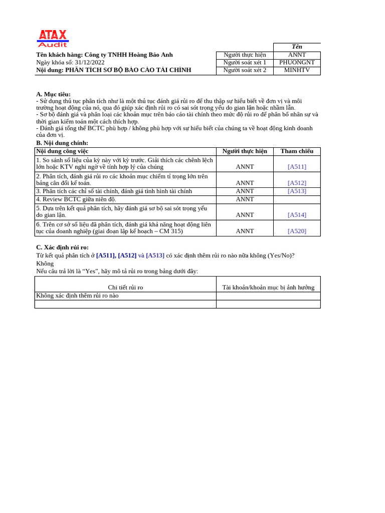 A511 - 520 Phan Tich So Bo BCTC | PDF