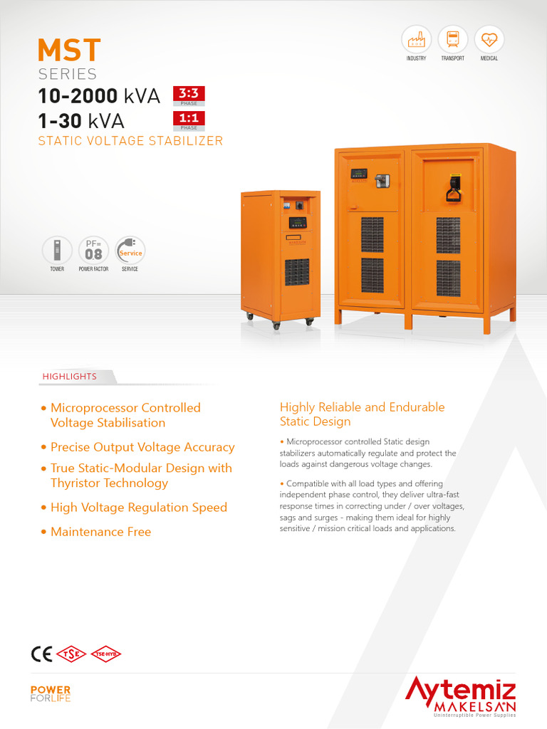 MST Series 10 2000 Kva Static Voltage Stabilizer | PDF | Power Supply ...