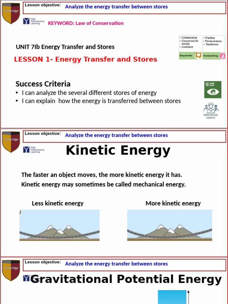 Lesson 1 Energy Transfer_revision (3) | PDF | Kinetic Energy ...
