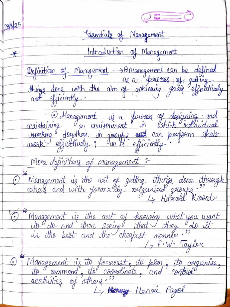 Essentials of Management - Unit 1 - BCOM | PDF