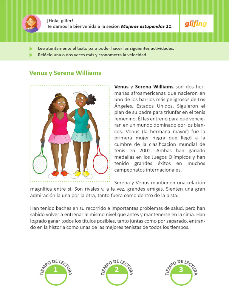 Mujeres Estupendas 11 Venus y Serena Williams | PDF | Venus Williams ...