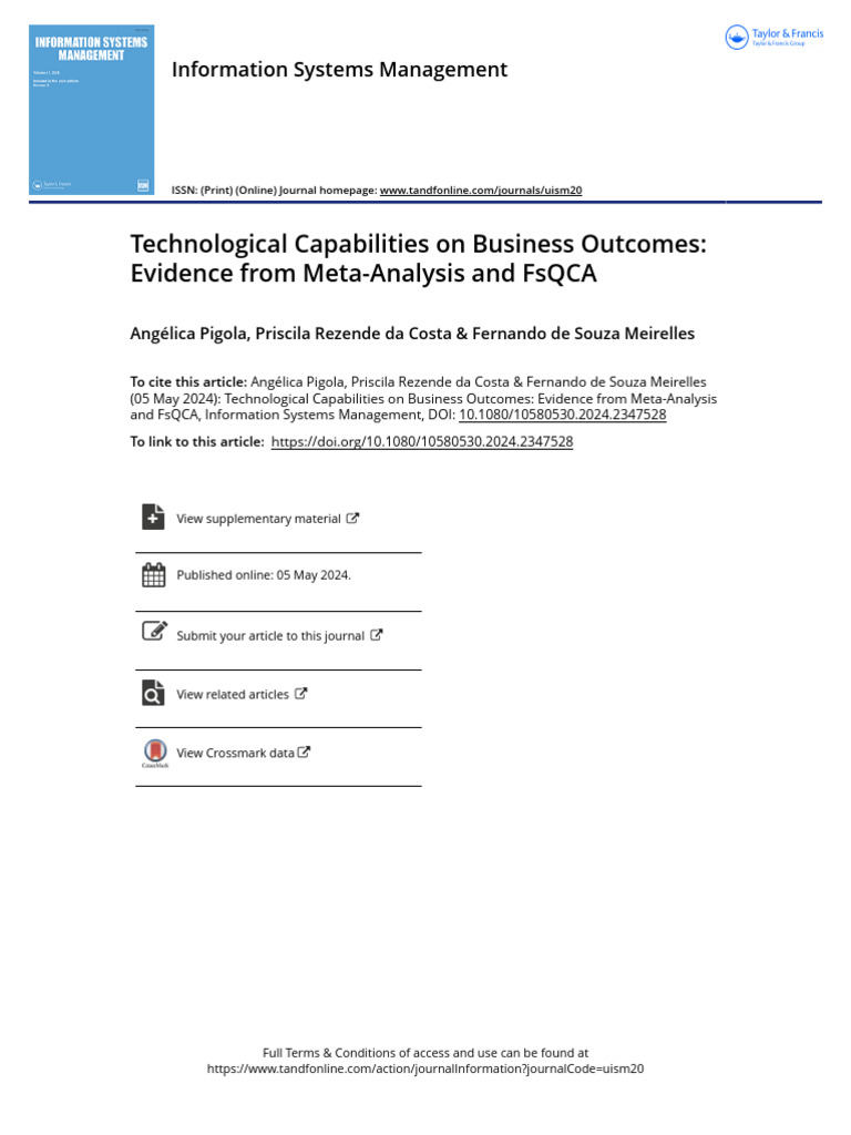 Pigola 等 - 2025 - Technological Capabilities on Business Outcomes ...