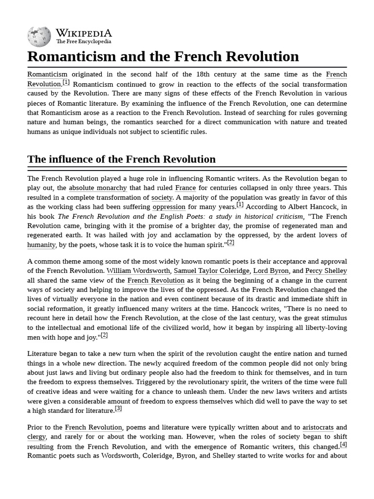 Romanticism's Response to Revolution | PDF