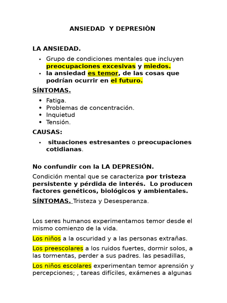 Ansiedad y Depresión: Causas y Tratamientos | PDF | Ansiedad | Abrahán