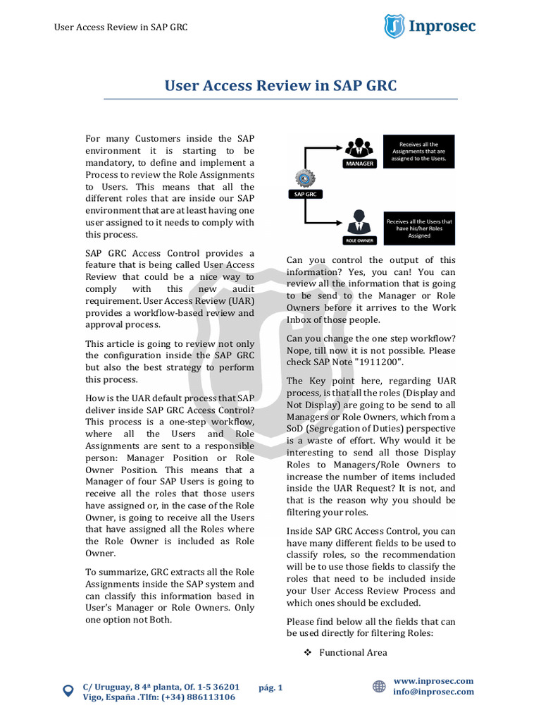 SAP GRC User Access Review Guide | PDF | Software Engineering ...