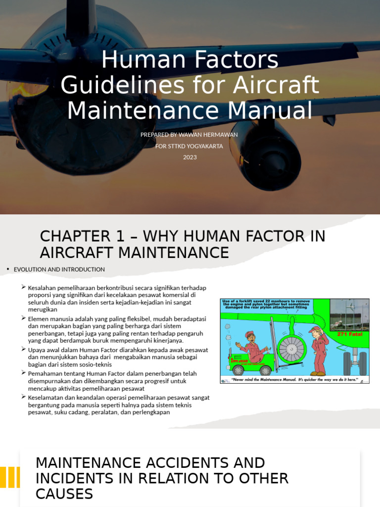 Ch 1 - Human Factors Guidelines for Aircraft Maintenance Manual | PDF