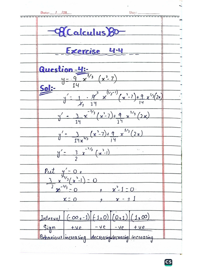 Exercise 4.4 Calculus | PDF