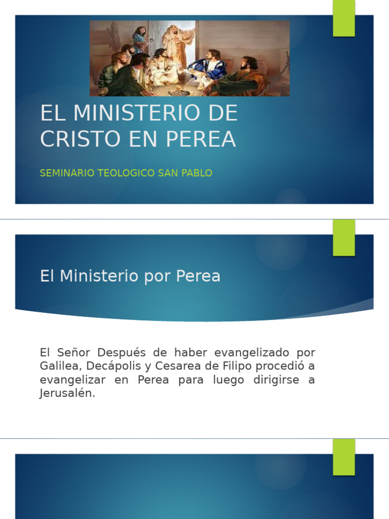 El Ministerio De Cristo En Perea Pdf Jesús Ministerio De Jesus